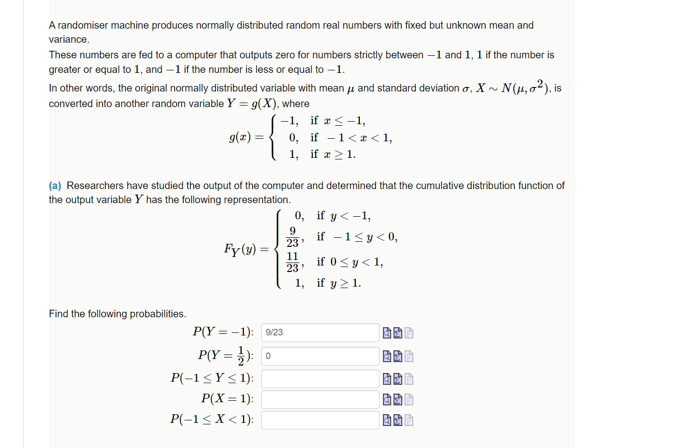 Solved A randomiser machine produces normally distributed | Chegg.com