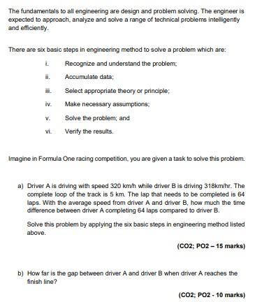 Solved The fundamentals to all engineering are design and | Chegg.com