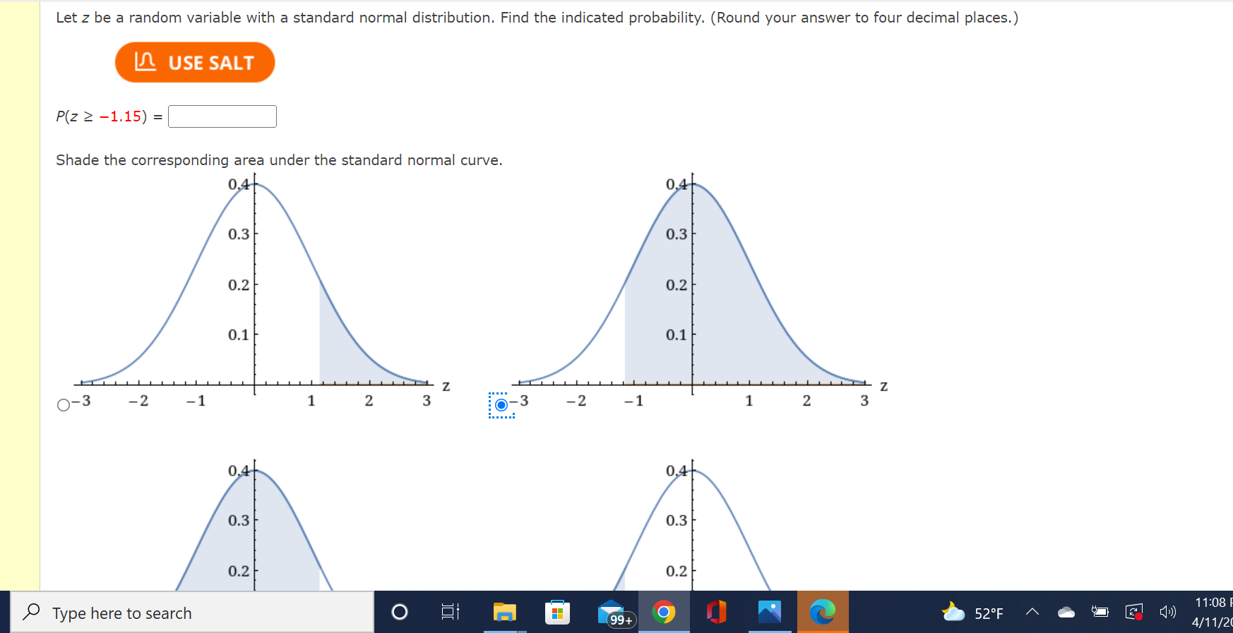 Solved Let z be a random variable with a standard normal | Chegg.com
