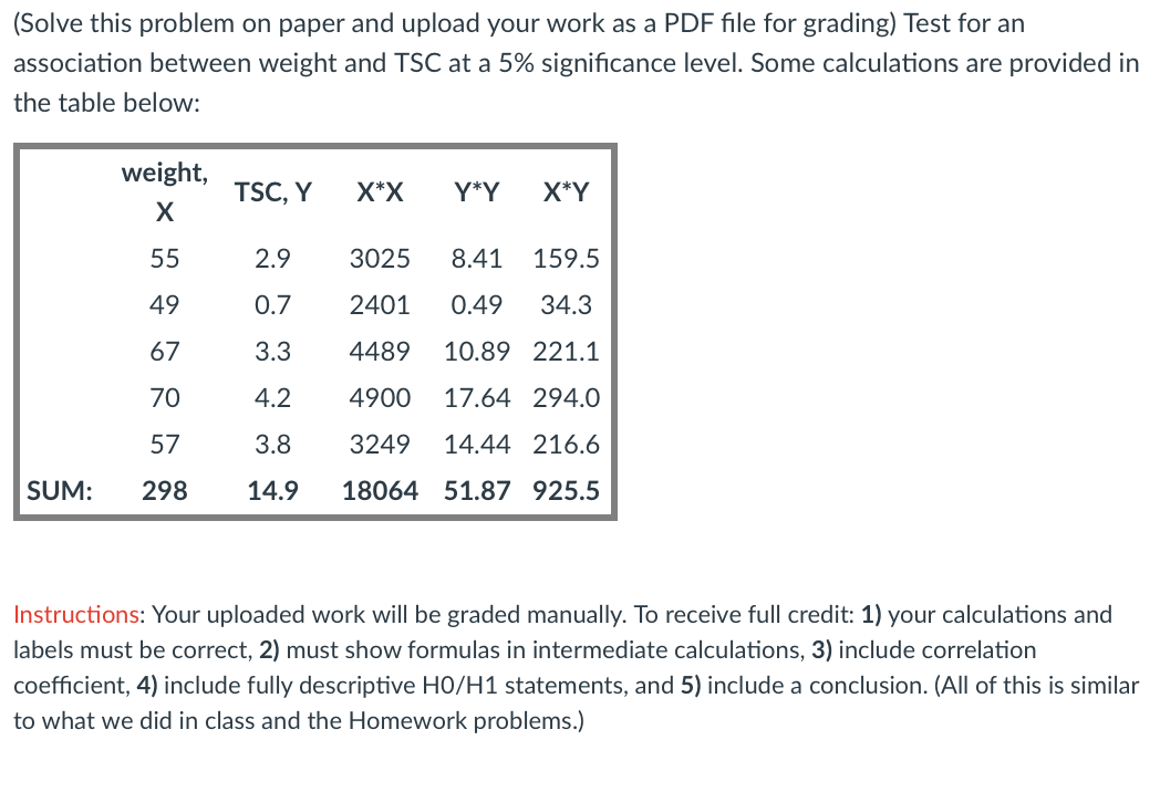 Solved (Solve this problem on paper and upload your work as | Chegg.com