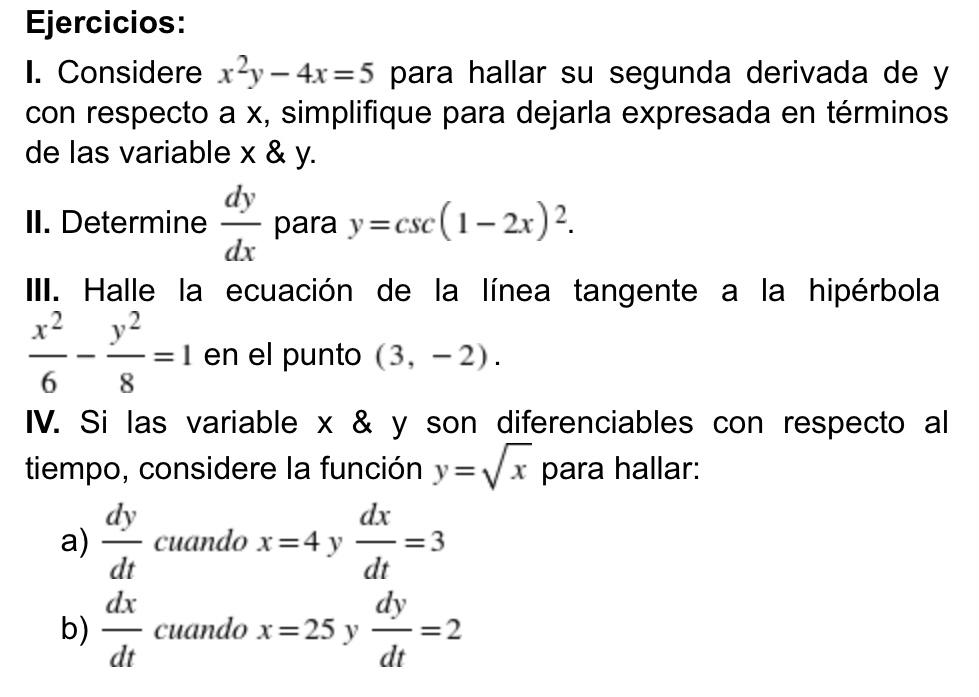 Solved I. Consider x^2y-4x=5 to find its second derivative | Chegg.com