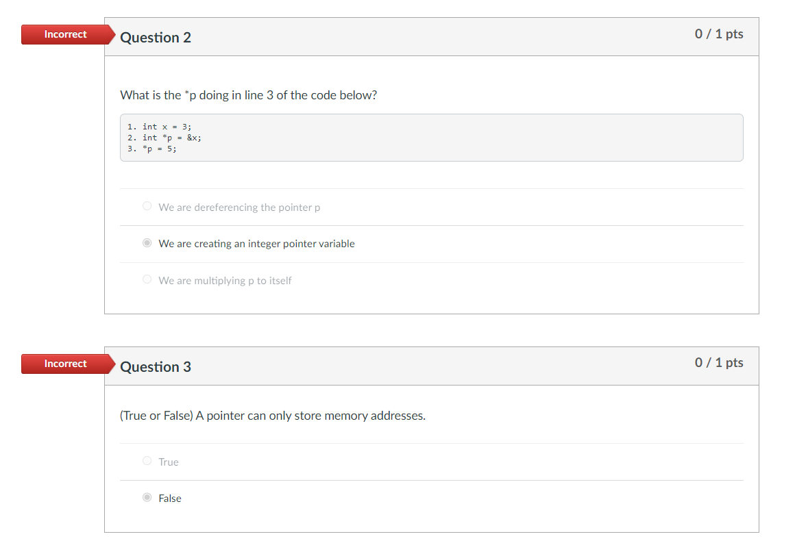 Solved What is the ∗p doing in line 3 of the code below? 1. | Chegg.com