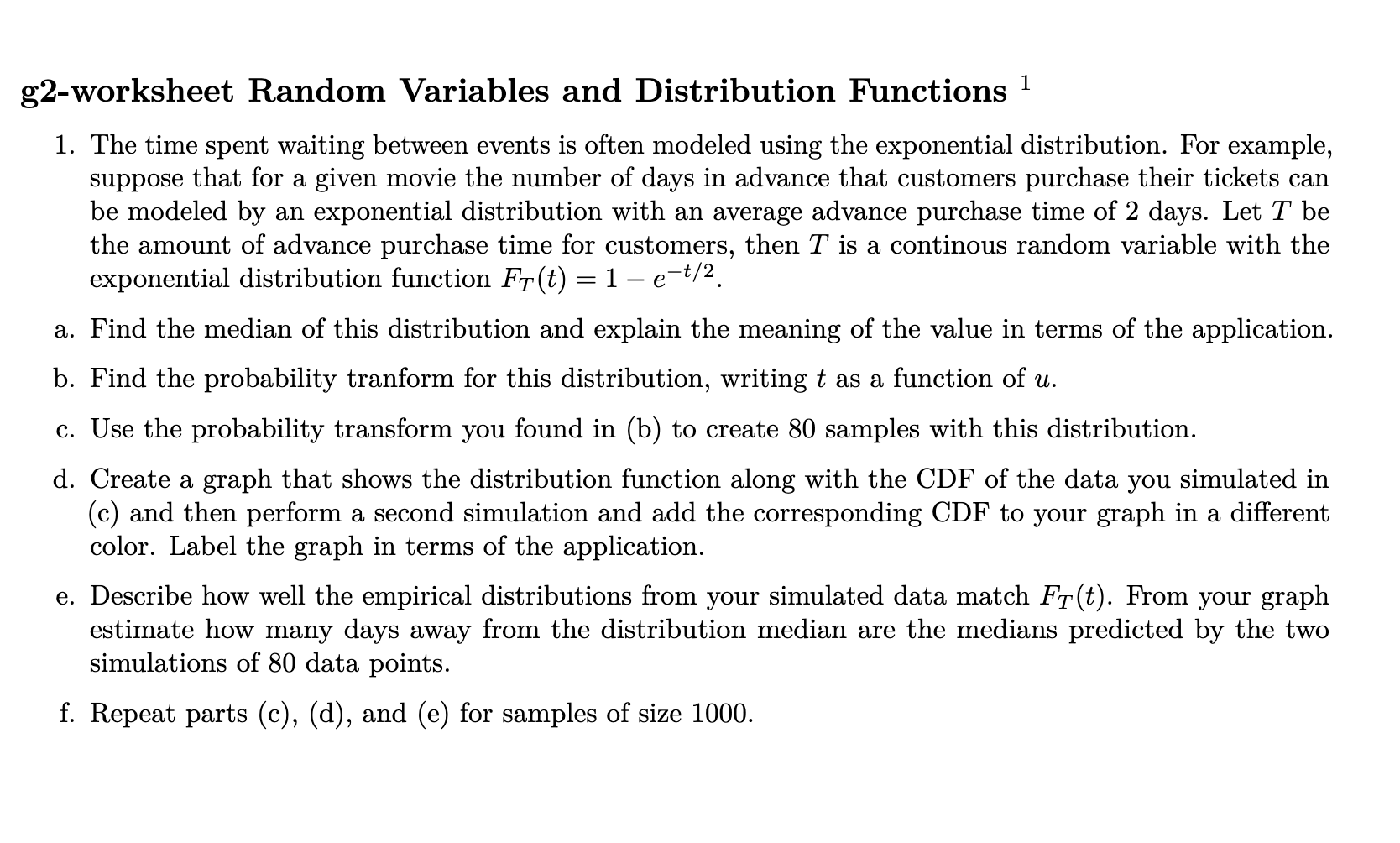 Solved g2-worksheet Random Variables and Distribution | Chegg.com
