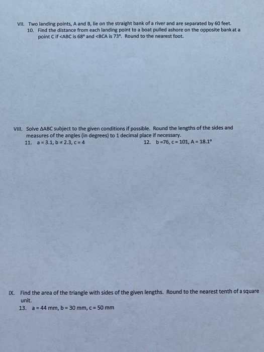 Solved Two landing points, A and B, lie on the straight bank | Chegg.com