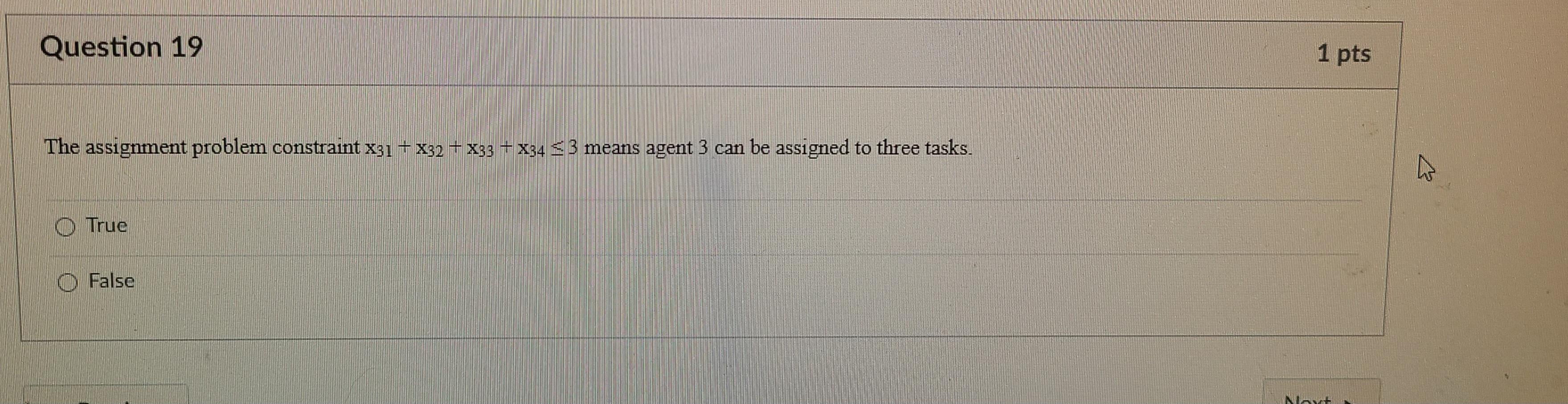 Solved The assignment problem constraint x31+x32+x33+x34≤3 | Chegg.com