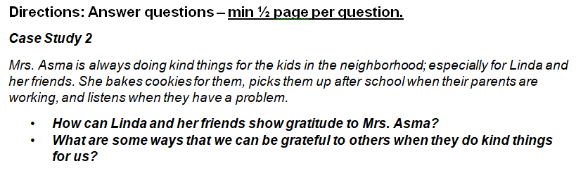 Solved Directions: Answer questions −min1/2 page per | Chegg.com