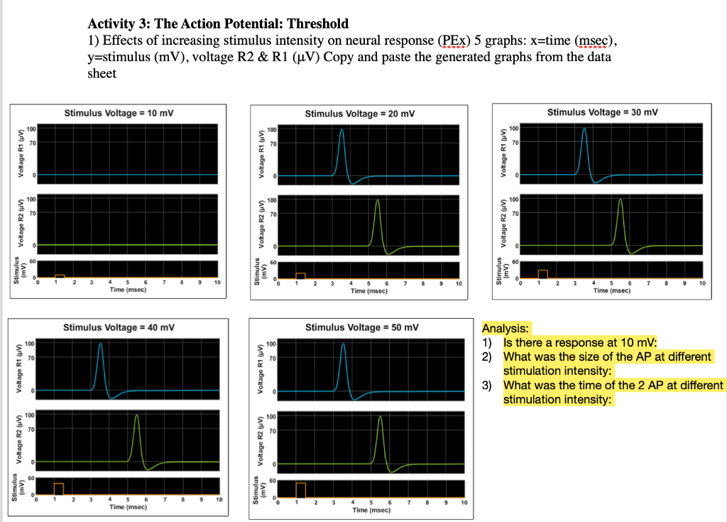 Solved Activity 3: The Action Potential: Threshold 1) | Chegg.com