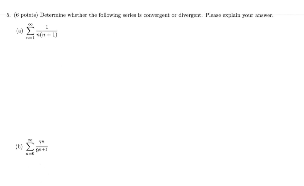Solved 5 6 Points Determine Whether The Following Series 