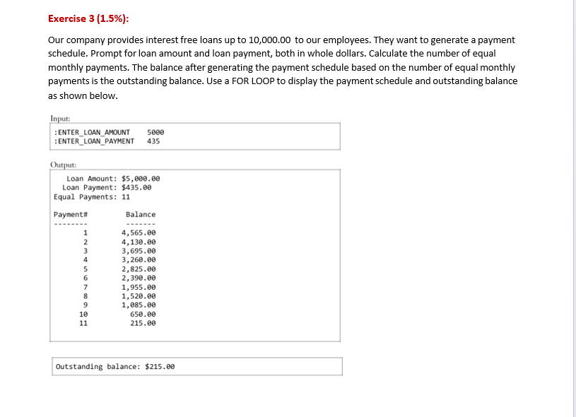 Solved Our company provides interest free loans up to | Chegg.com