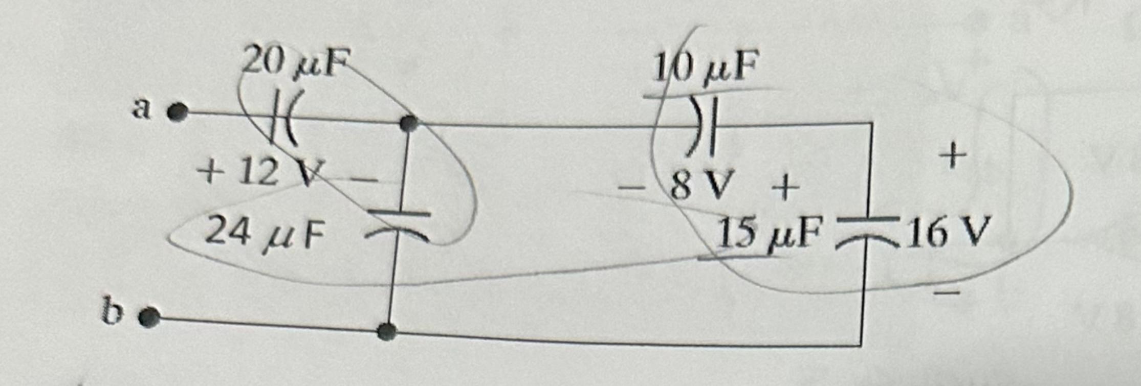 Solved In the circuit shown below, initial voltages across | Chegg.com