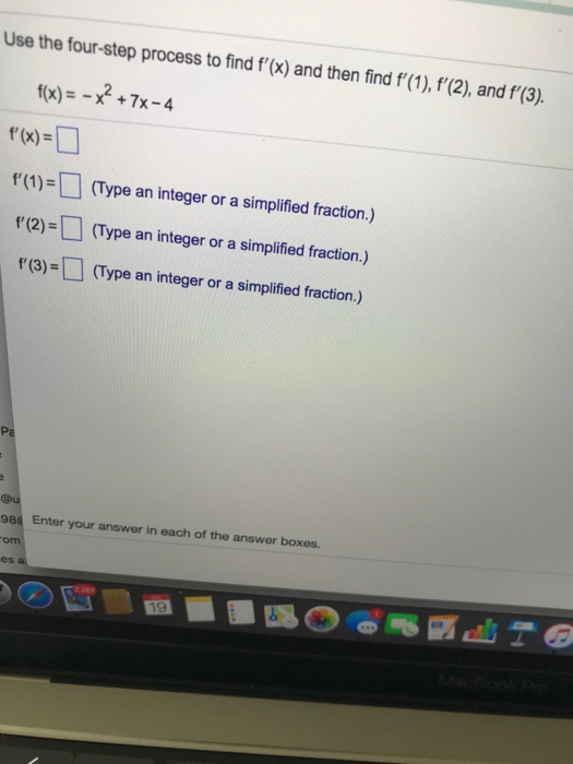 Solved Use the four-step process to find f'(x) and then find | Chegg.com
