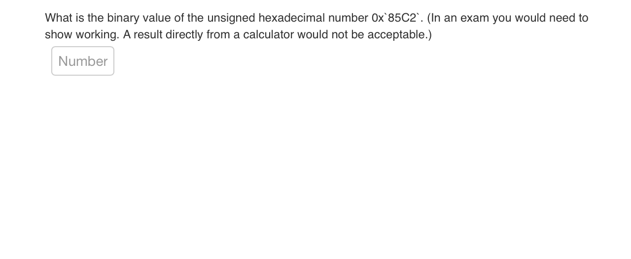 Solved What is the binary value of the unsigned hexadecimal | Chegg.com