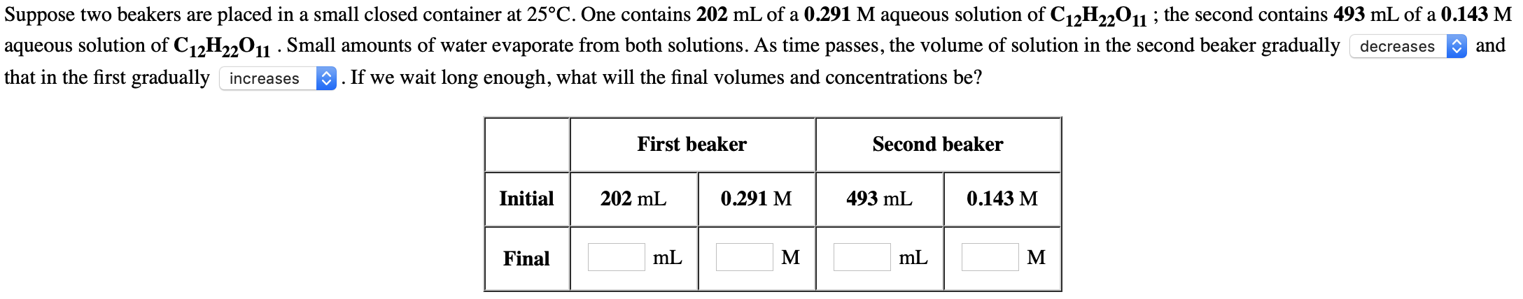 Solved Suppose two beakers are placed in a small closed | Chegg.com
