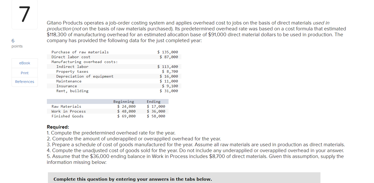 Solved Required: 1. Compute the predetermined overhead rate | Chegg.com Solved Required: 1. Compute the predetermined overhead rate | Chegg.com