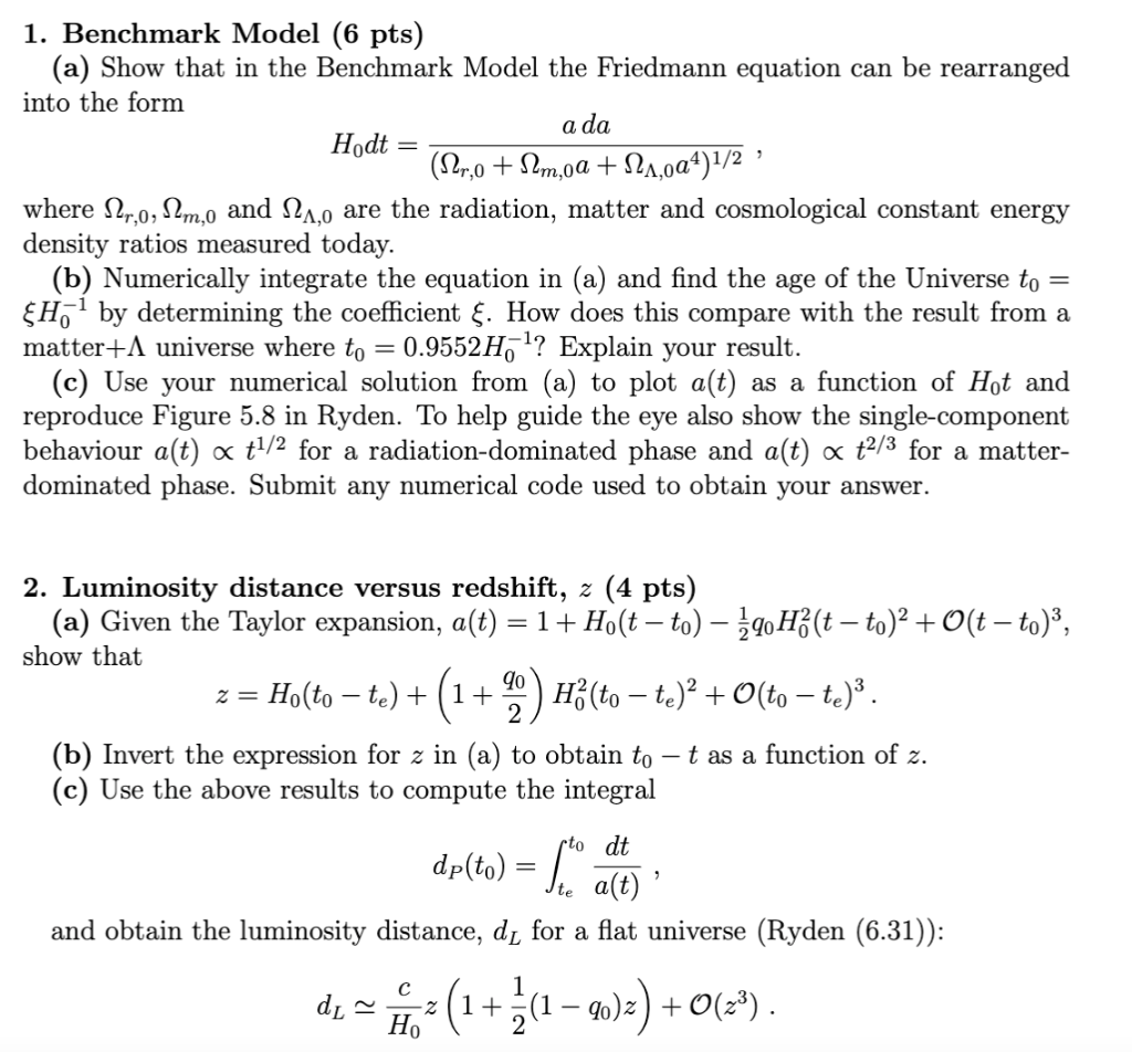 = 1. Benchmark Model (6 pts) (a) Show that in the | Chegg.com