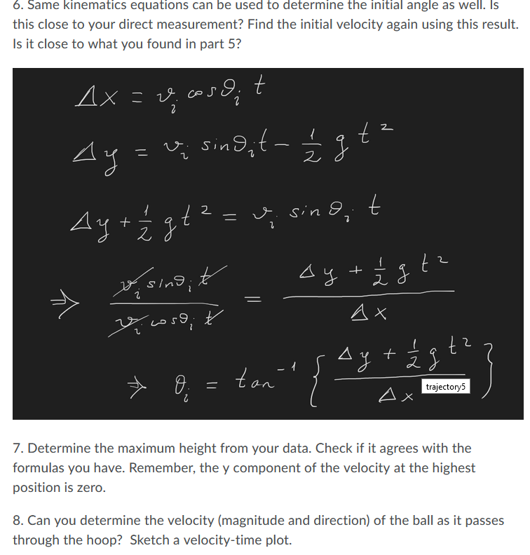 Solved TRAJECTORY of a basketball free throw. INSTRUCTIONS | Chegg.com