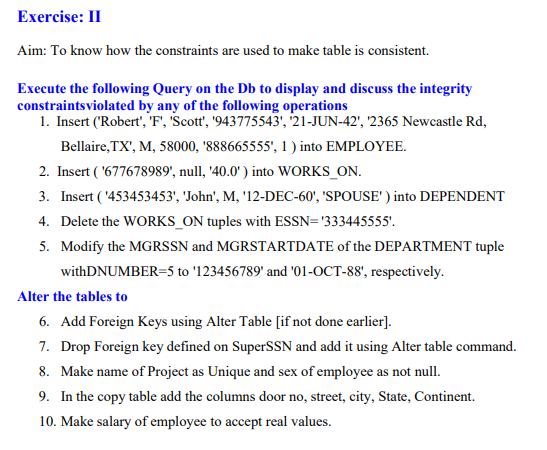 Table Name: Employee Table Name : Department Table | Chegg.com