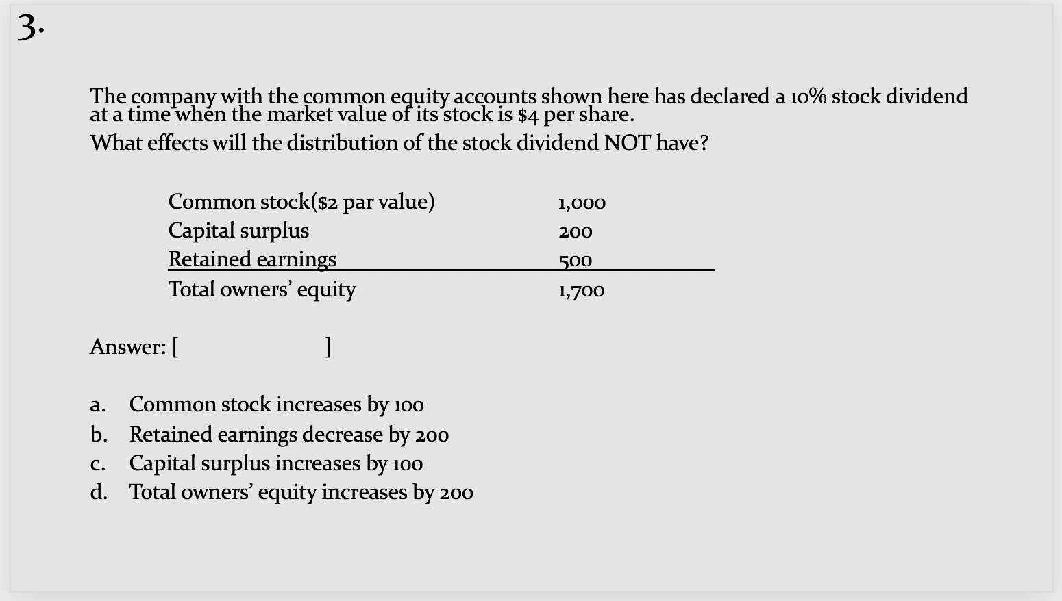 Solved The company with the common equity accounts shown | Chegg.com