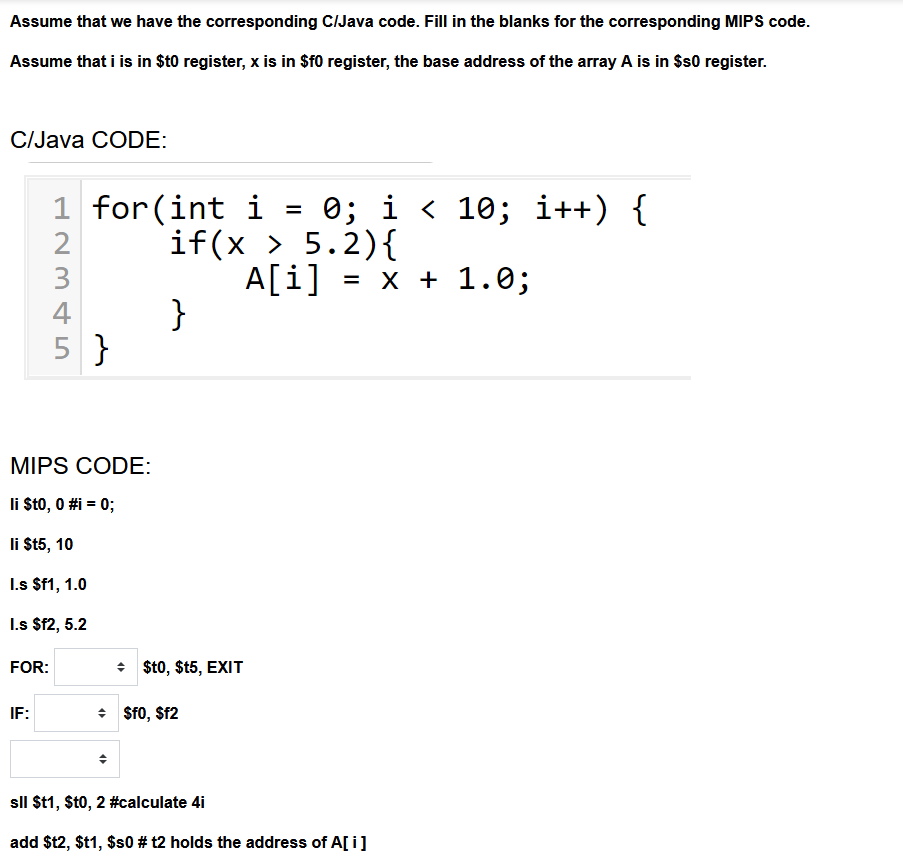Assume that we have the corresponding C/Java code. | Chegg.com