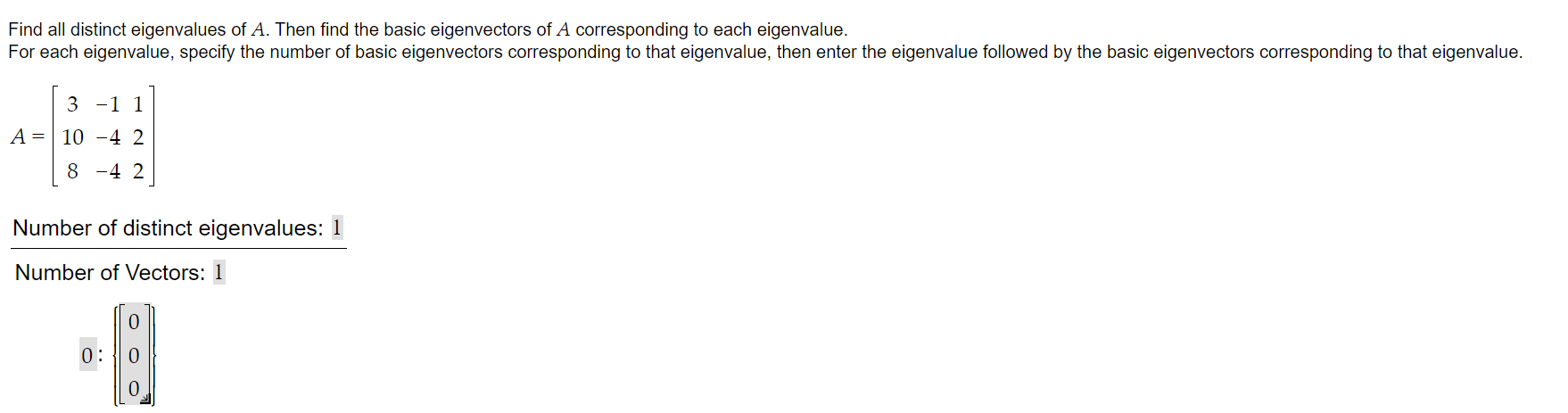 Solved Find all distinct eigenvalues of A. Then find the | Chegg.com