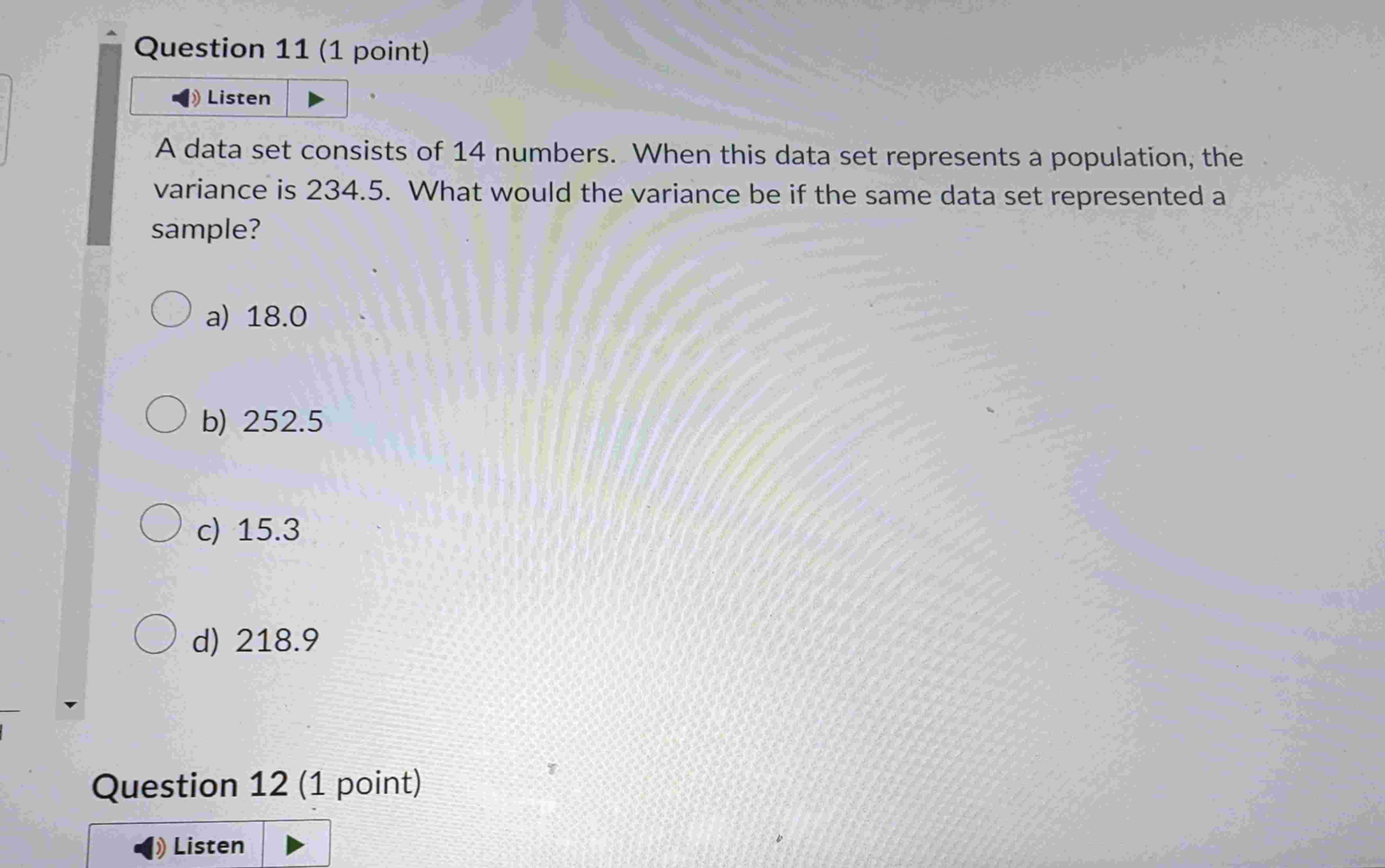Solved ListenA sample of college students filled out a | Chegg.com