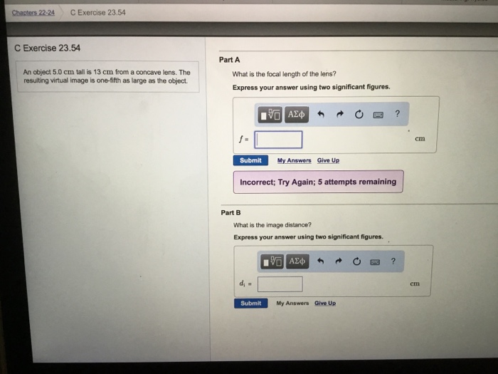Solved An object 5.0cm tall is 13cm from a concave lens. The | Chegg.com