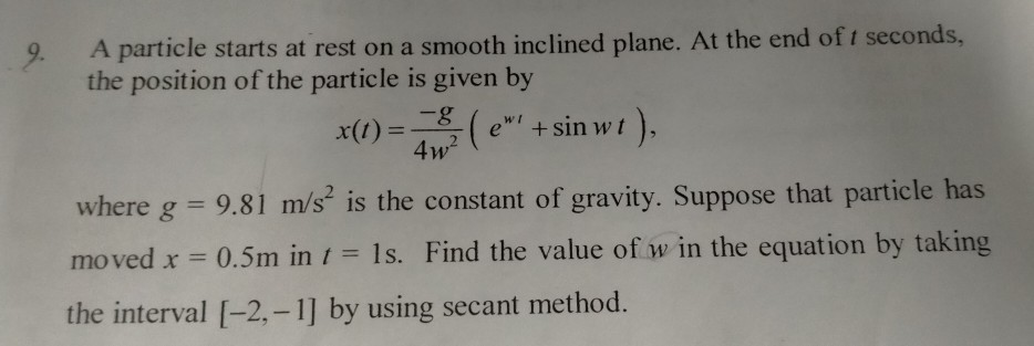 Solved A particle starts at rest on a smooth inclined plane. | Chegg.com