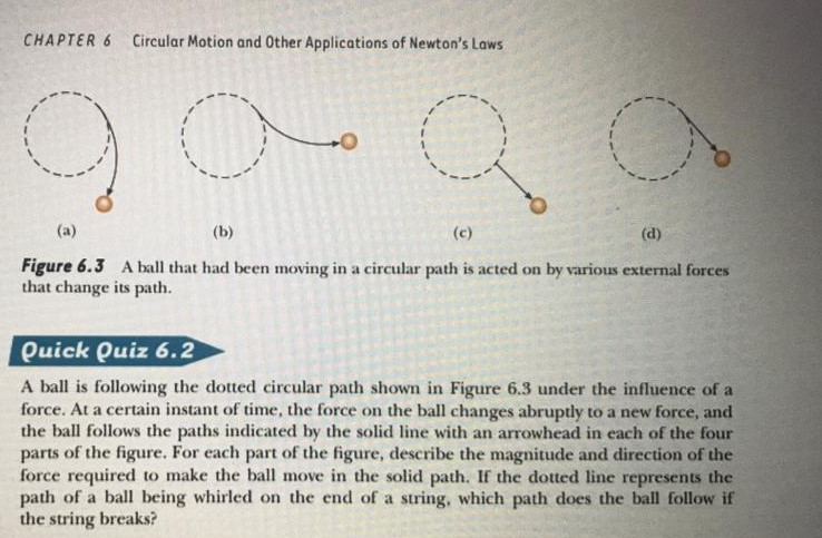 Solved a ball is following the dotted circular path shown in | Chegg.com