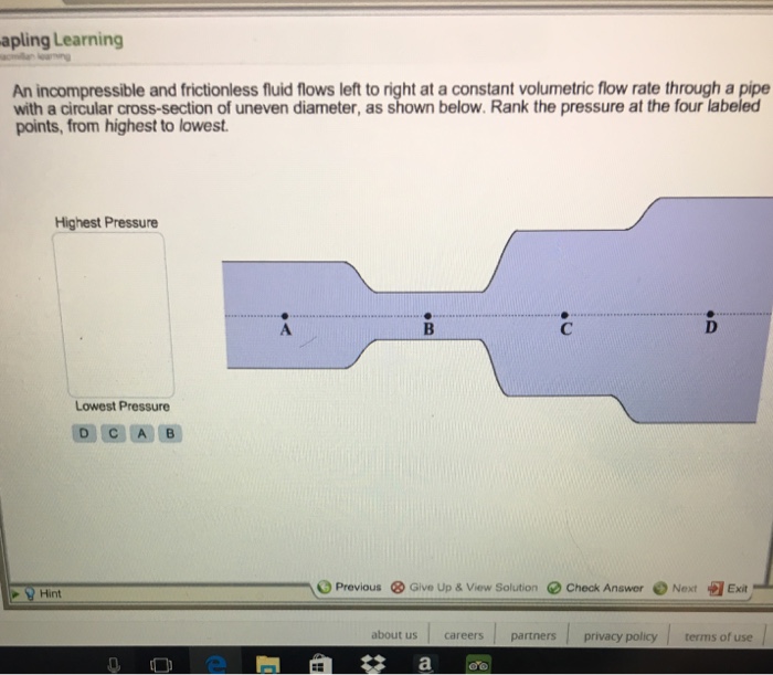 Solved An incompressible and frictionless fluid flows left | Chegg.com