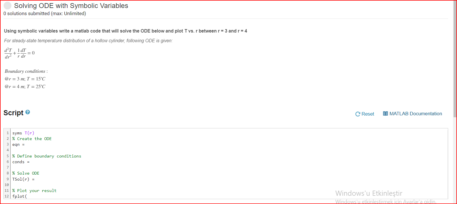 Solved Using Symbolic Variables Write A Matlab Code That 7647