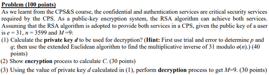 Solved Problem (100 points) As we learnt from the CPS&S | Chegg.com