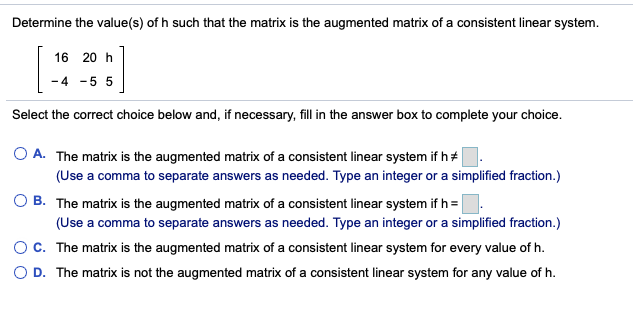 Solved Determine the value(s) of h such that the matrix is | Chegg.com