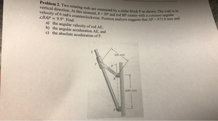 Solved Problem 2. Two rotating rods are connected by a | Chegg.com