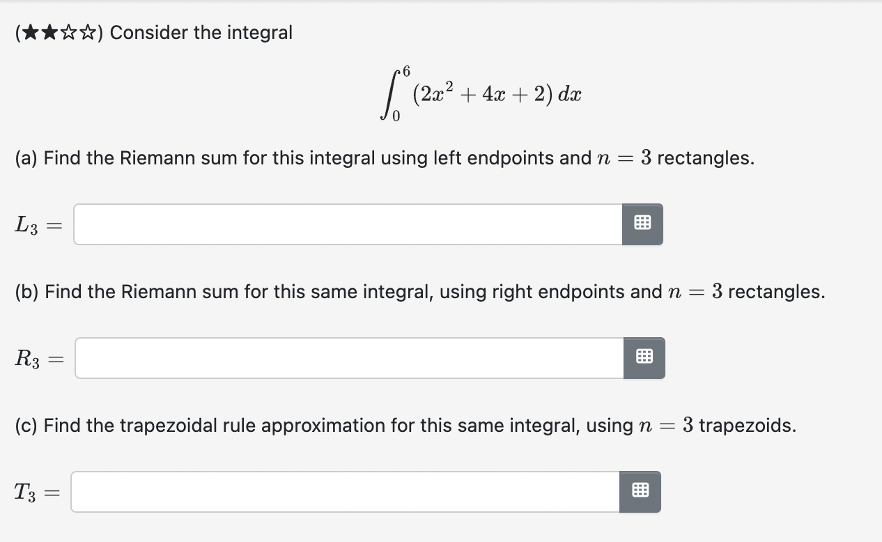 Solved ) ﻿Consider the integral∫06(2x2+4x+2)dx(a) ﻿Find the | Chegg.com