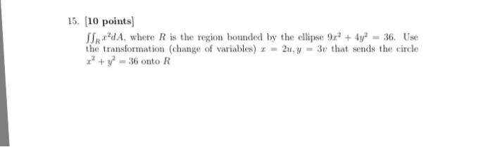 Solved integral integral_R x^2 dA, where R is the region | Chegg.com