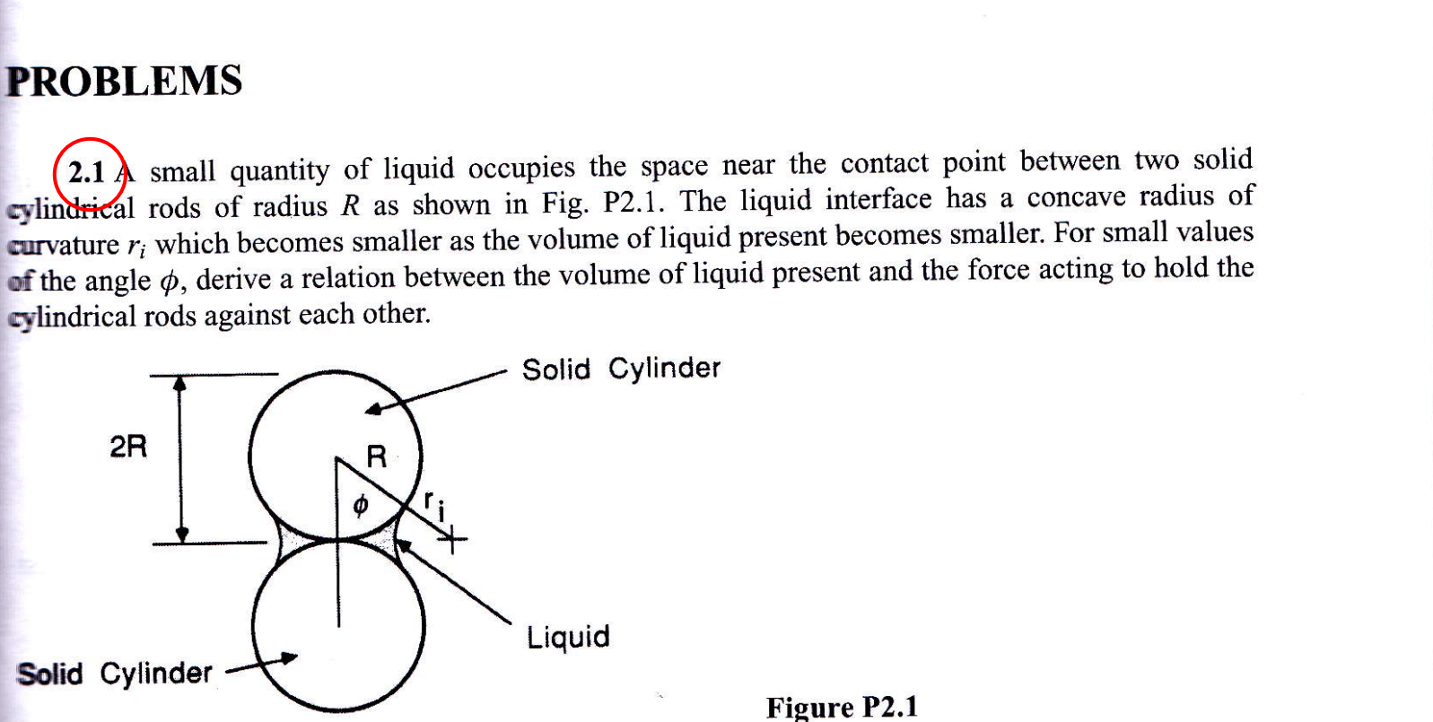 Solved 2.1 small quantity of liquid occupies the space near | Chegg.com
