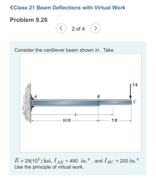 Solved Class 21 Beam Deflections with Virtual Work Problem | Chegg.com