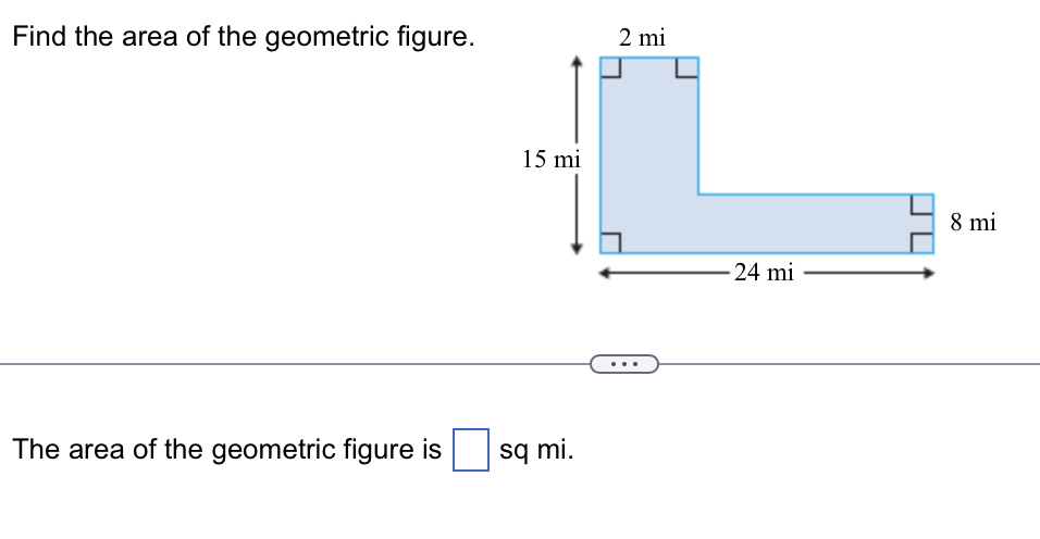 Solved Find the area of the geometric figure. The area of | Chegg.com