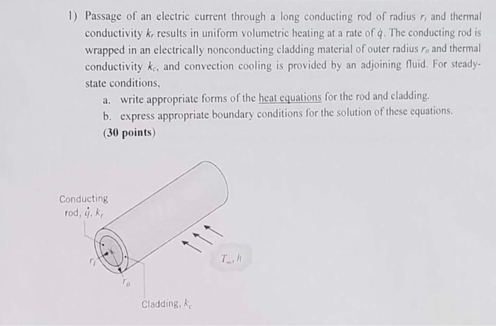 Solved 1) Passage of an electric current through a long | Chegg.com
