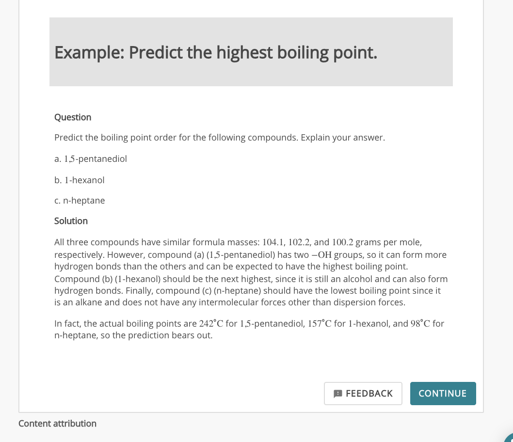 Solved Example: Predict the highest boiling point. Question | Chegg.com