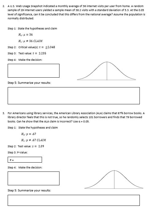Solved Part 2: Hypothesis Testing - Make the decision and | Chegg.com