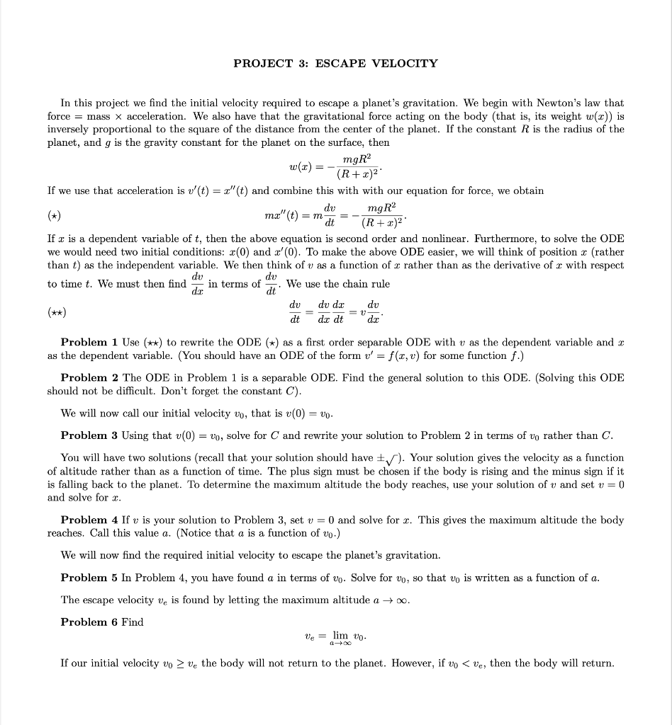 Solved The ODE in Problem 1 is a separable ODE. Find the | Chegg.com
