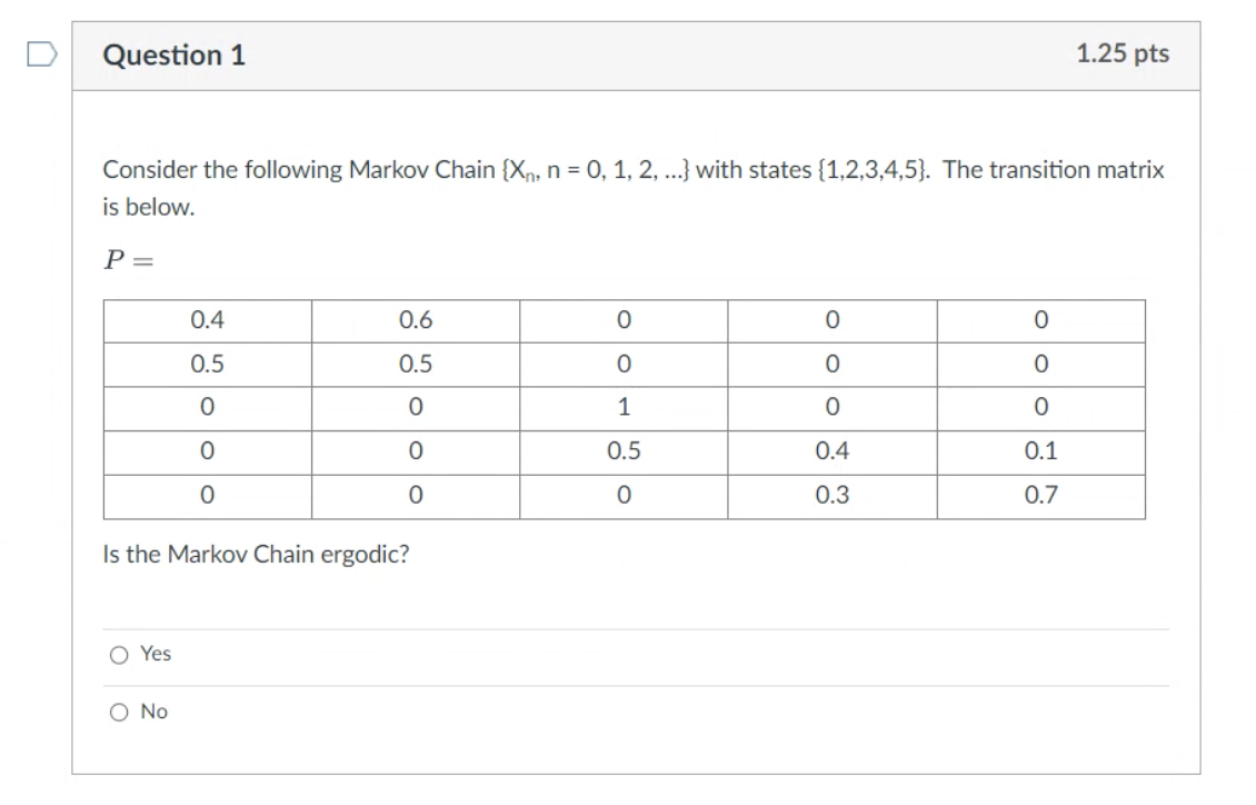 Solved Consider the following Markov Chain {Xn,n=0,1,2,…} | Chegg.com