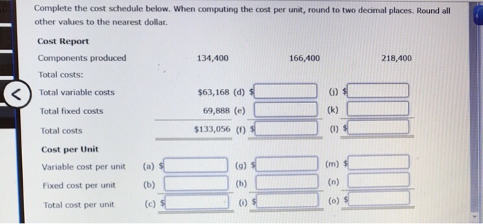 Solved Relevant Range and Fixed and Variable Costs Vogel | Chegg.com