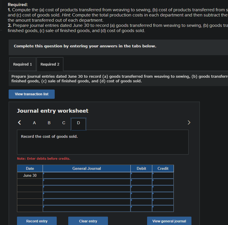 Solved Required: 1. Compute the (a) cost of products | Chegg.com