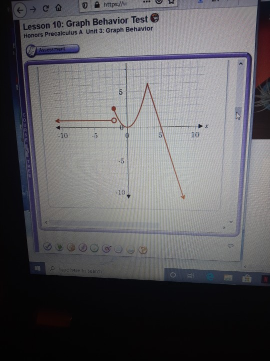 Solved → C 0 https:// w U W Lesson 10: Graph Behavior Test | Chegg.com