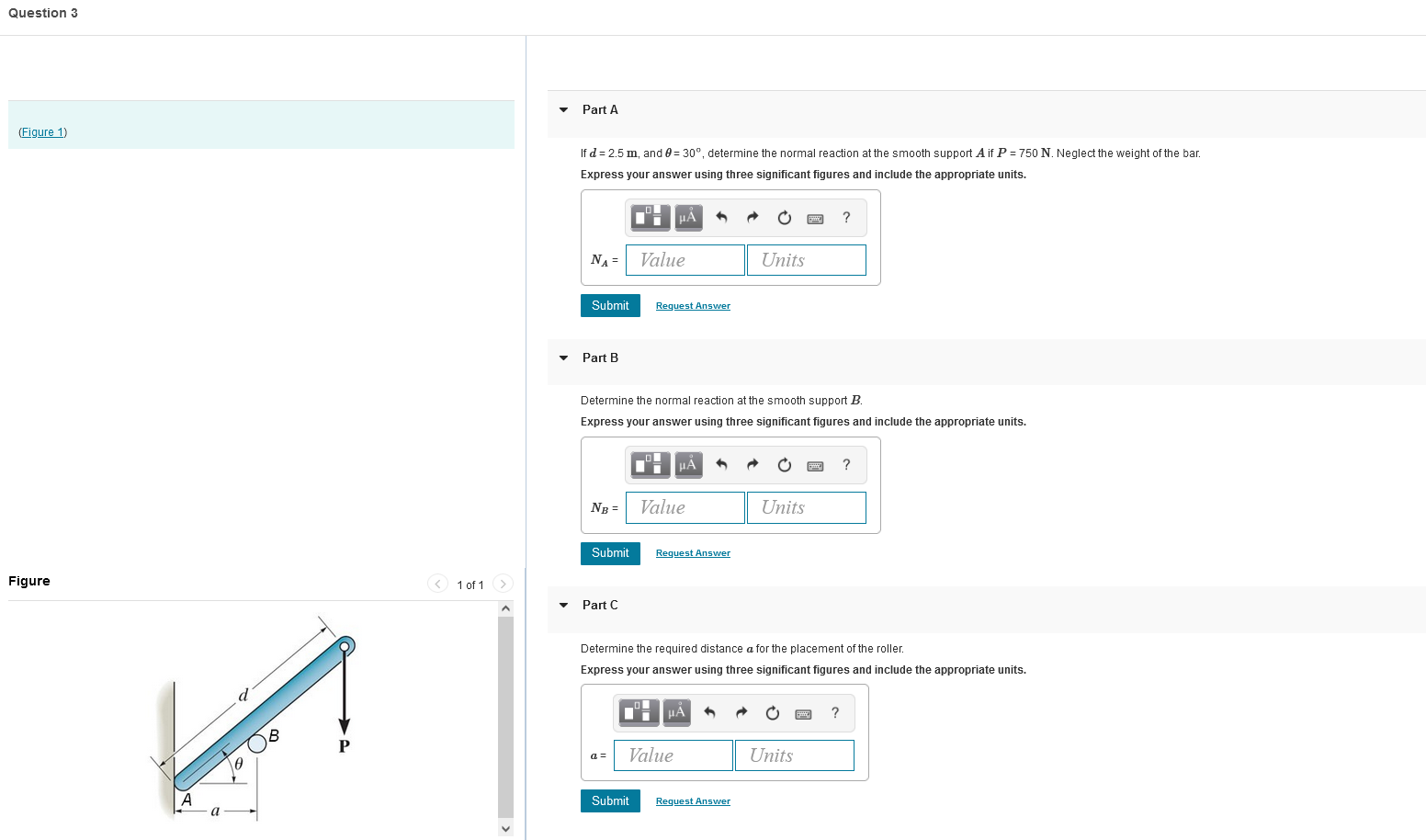 Solved Question 3 Part A (Figure 1) If d = 2.5 m, and = 30°, | Chegg.com