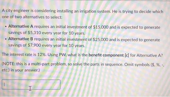 Solved A city engineer is considering installing an | Chegg.com