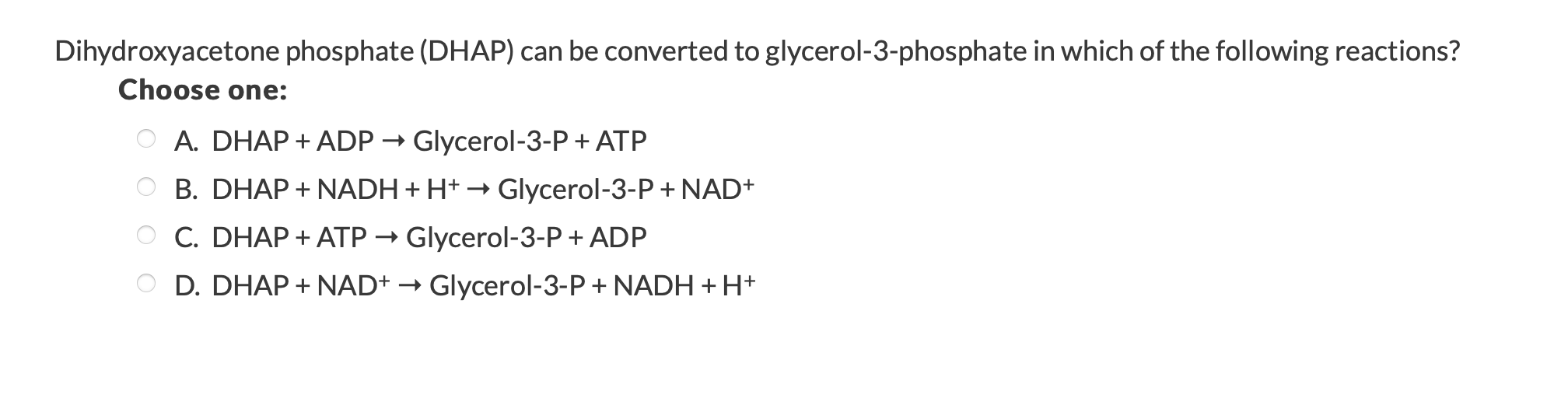 Solved Dihydroxyacetone phosphate (DHAP) can be converted to | Chegg.com
