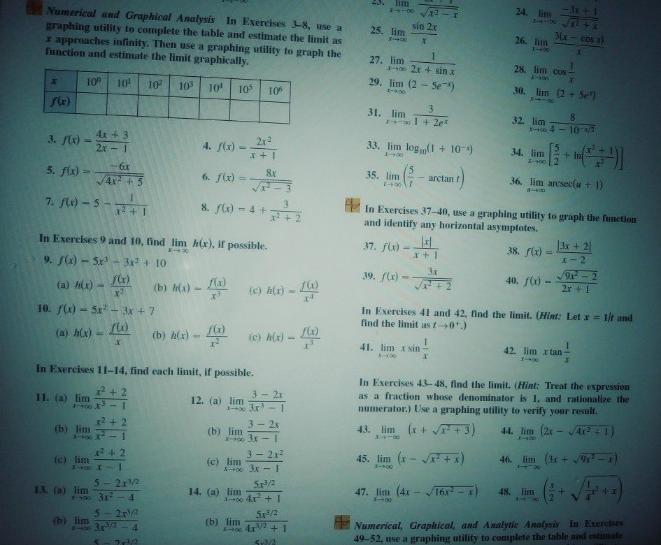 Solved 23. lim 24. lim Numerical and Graphical Analysis In | Chegg.com